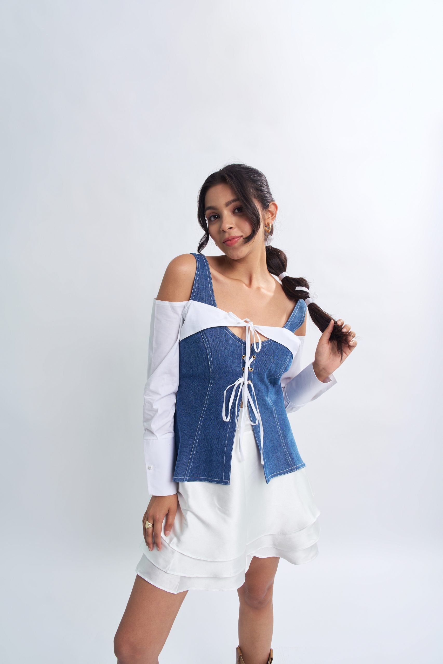 White Satin Wrap Skirt – Soski India