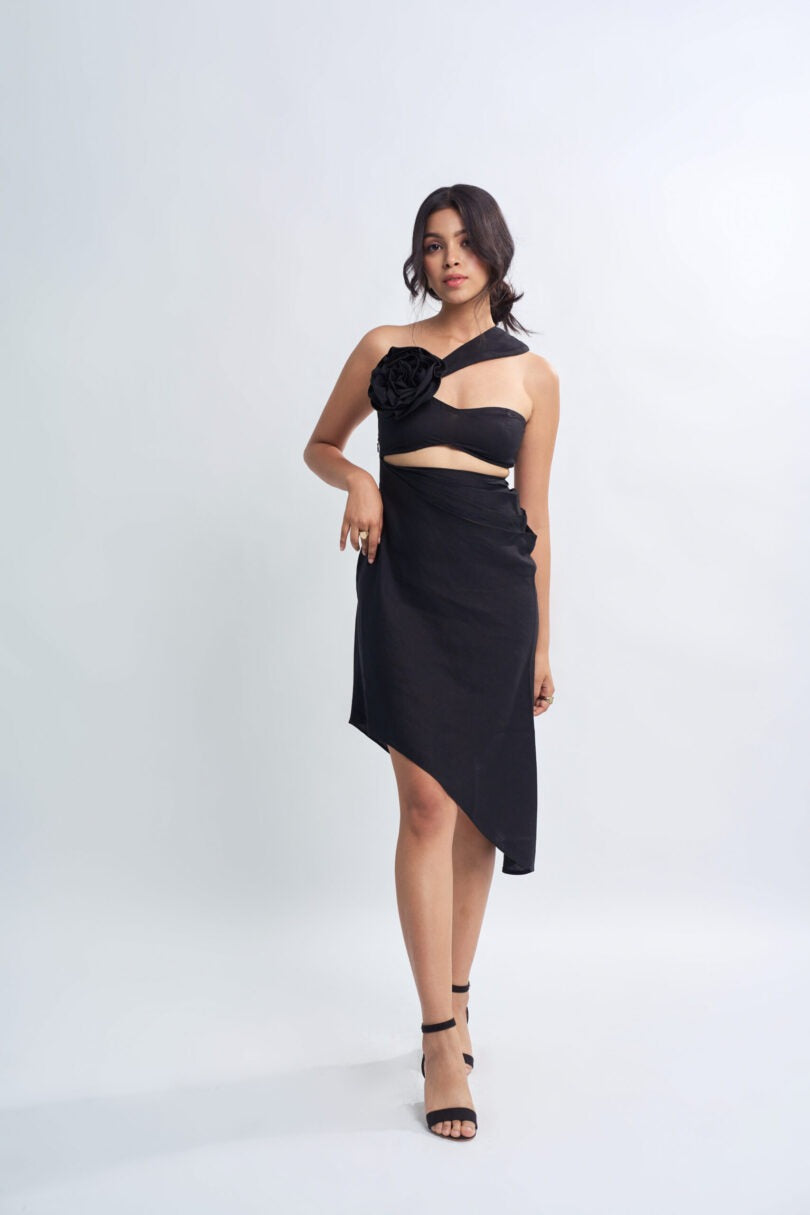 Black Flower Dress – Soski India